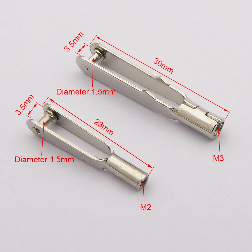 10x Metal Clevis M2 M3 Push Rod End Servo Arm Link Tie Rod Linkage End ...