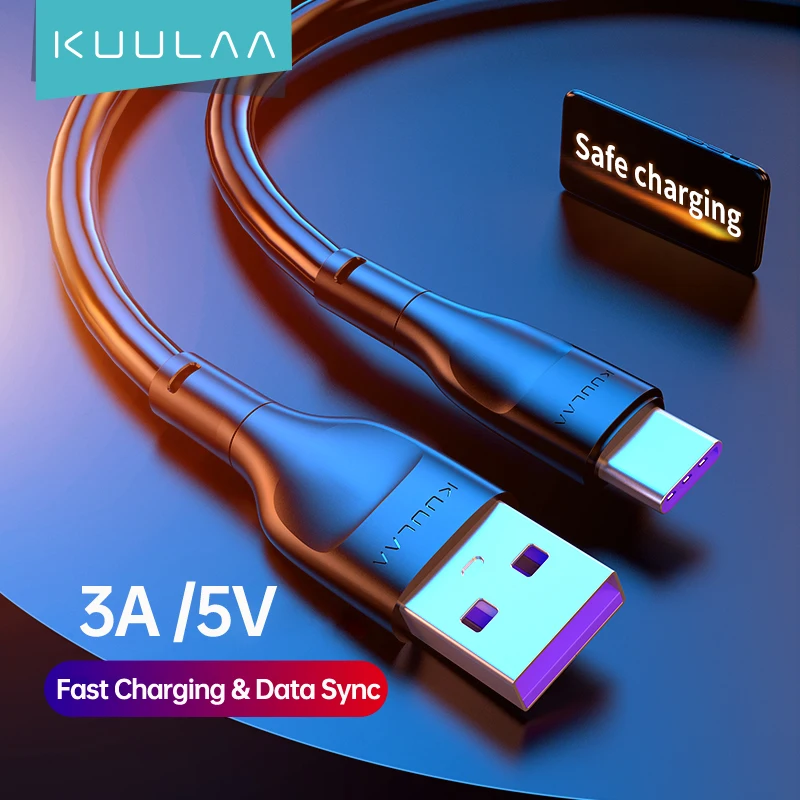 KUULAA Cable USB tipo C de carga rápida para móvil, cargador de sincronización de datos de USB C ...