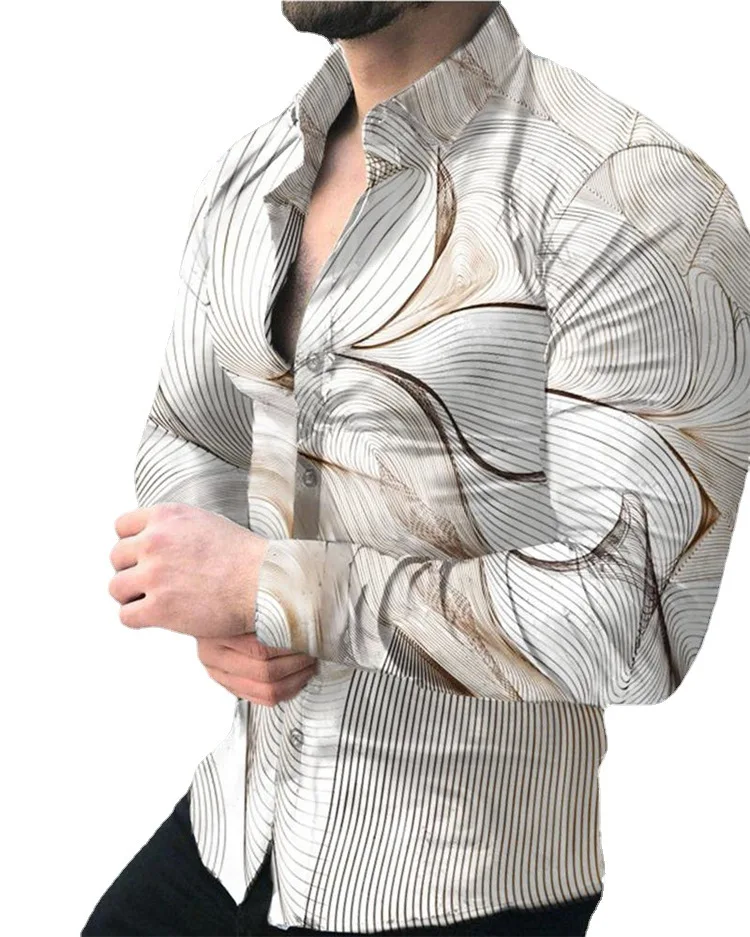 Chemise,Chemise à manches longues pour hommes,décontractée,Vintage ...