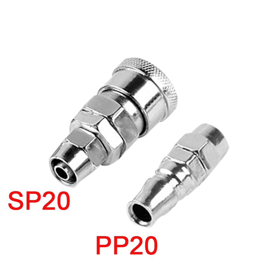 SP20 PP20 1/4''PT Pneumatic Air Compressor Hose Quick Coupler Plug ...