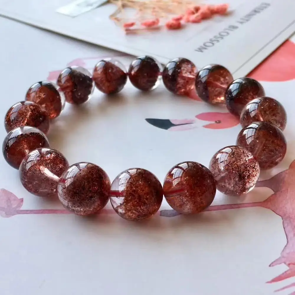13.3mm Genuine Natural Lepidocrocite Quartz Red Super Seven 7 Round ...