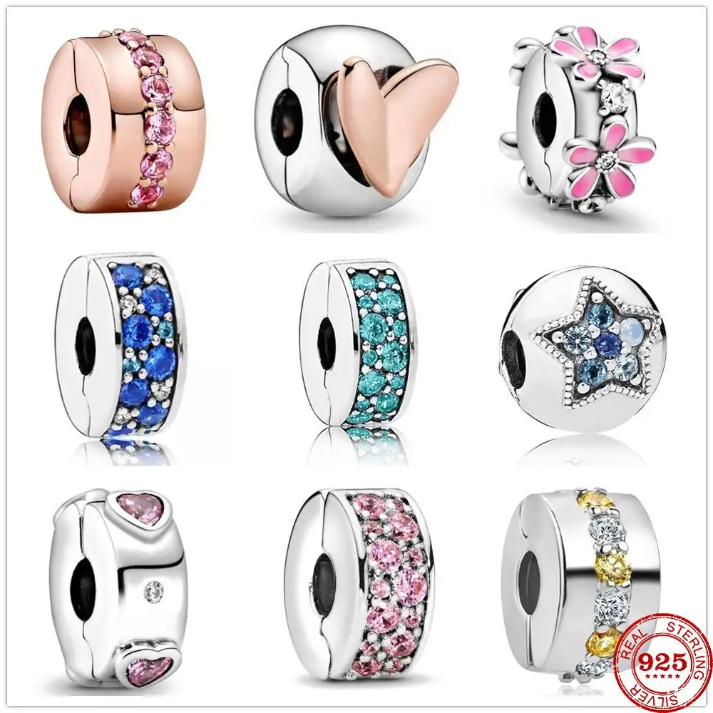 Novo coração de mão livre rosa pavé clipe charme contas caber pandora ...