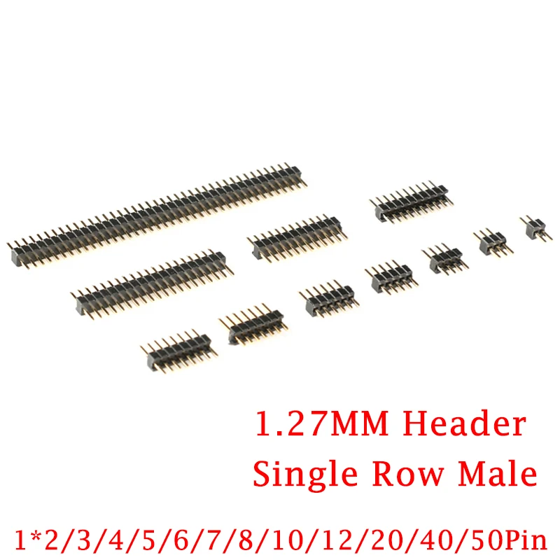 20Pcs/lot 1.27mm 1.27 Pin Header Single Row Male Breakaway PCB Board ...