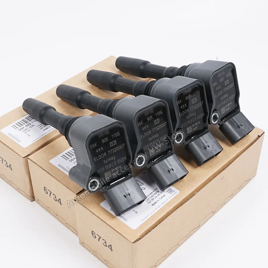 4 PCS IGNITION COIL FOR AUDI A1 A3 A4 A5 A6 Q5 TT SEAT LEON SKODA ...