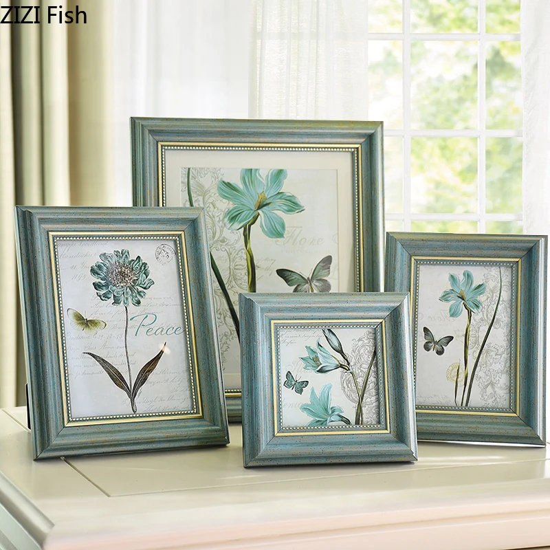 Picture Decoration Frame Blue | Decor Photo Frames Blue | Plastic Desk ...
