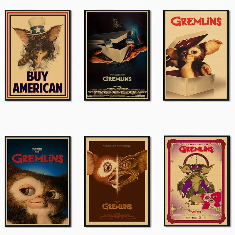 Gremlins Fantasy horror movie Kraft Paper Poster Bar Cafe High quality ...
