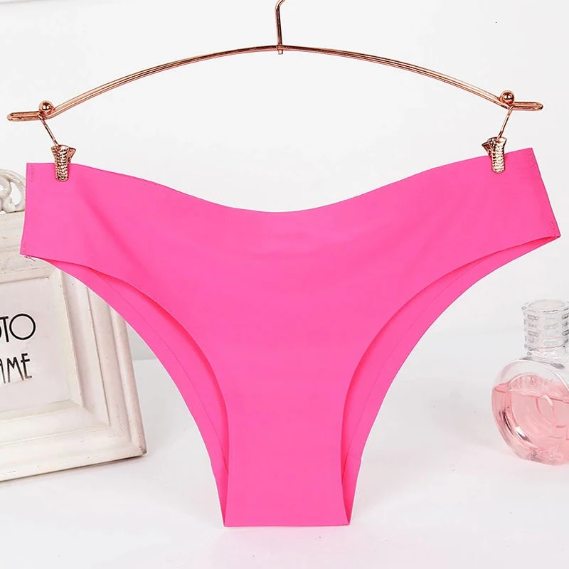Ледяные шелковые трусы бикини трусы женское нижнее белье бесшовные трусики сексуальные