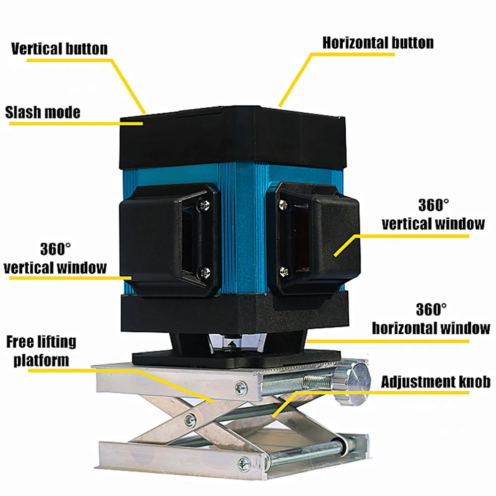 Professional IP54 Laser Level 12 Lines 3D Level Self-Leveling 360 ...