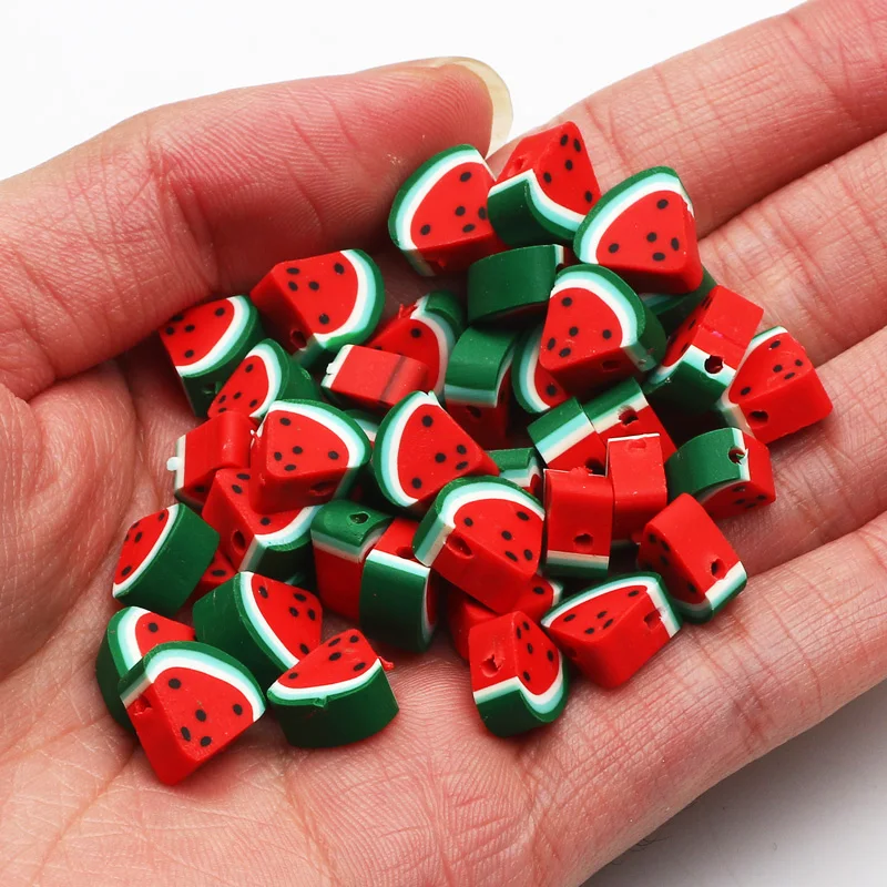 20-50-100pcs-Watermelon-Shape-Polymer-Clay-Handmade-Spacer-Loose-Beads ...