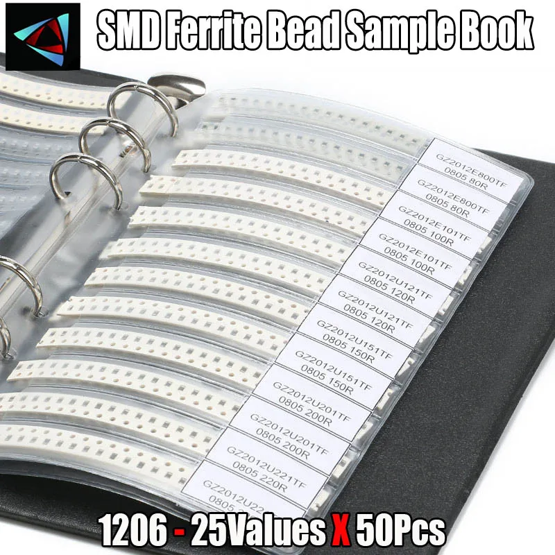 Ferrite Bead Sample Book 1206 25values X 50pcs SMD magnetic Laminated ...