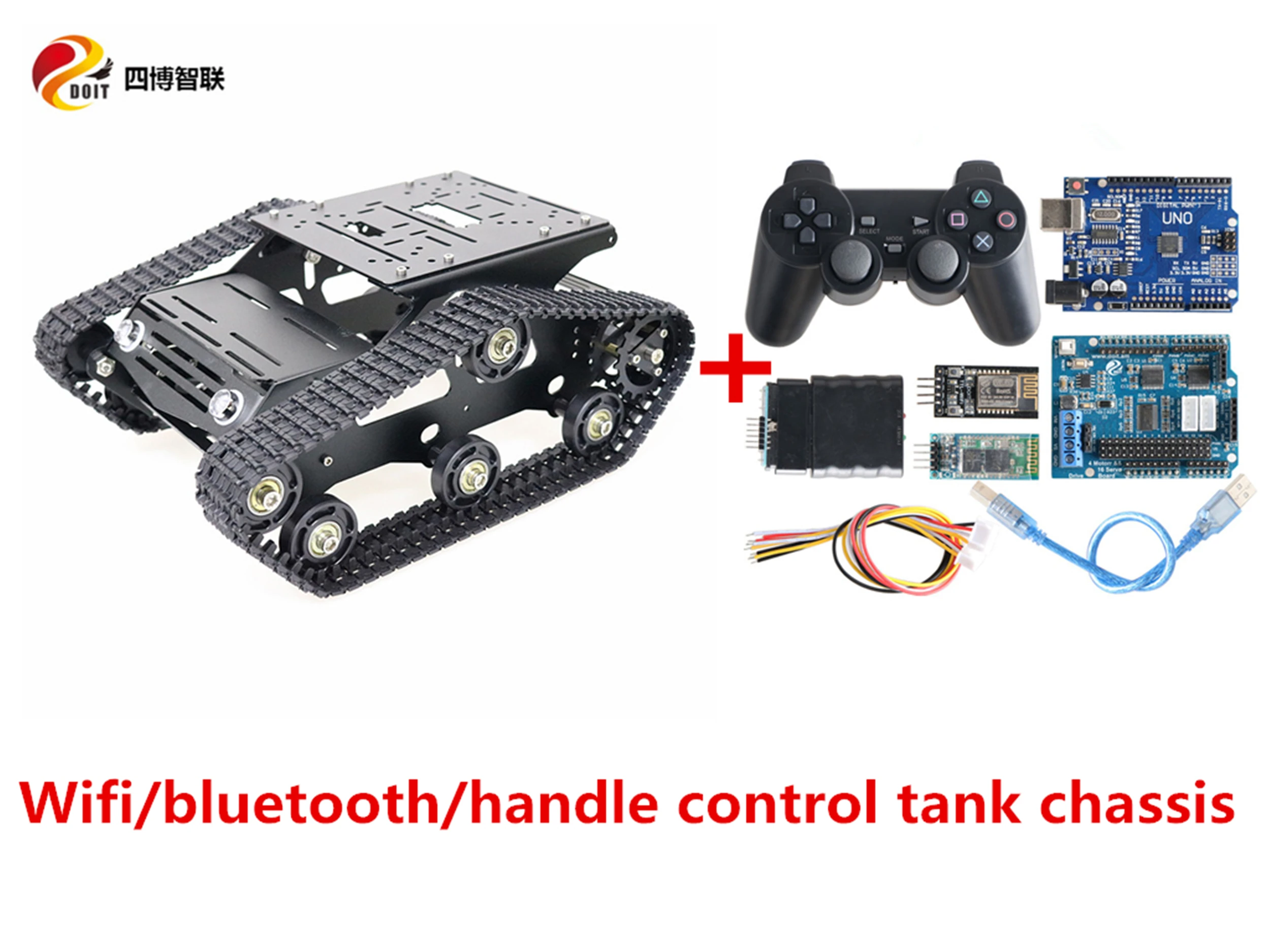 DOIT Wireless Handle Control RC Tank Chassis Smart Tracked Car Model ...