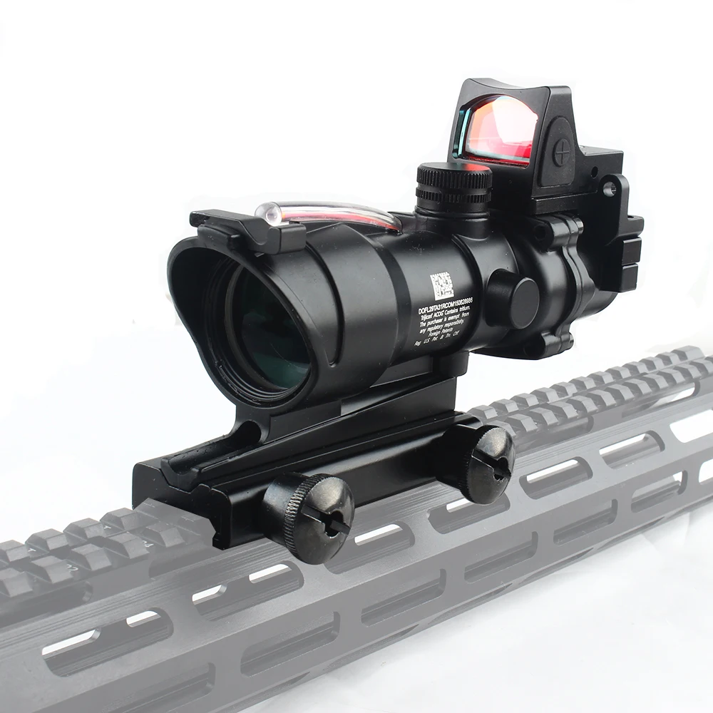 Acog 4x32 With Rmr Mini Red Dot Sight Rifle Scope Red Green Chevron ...