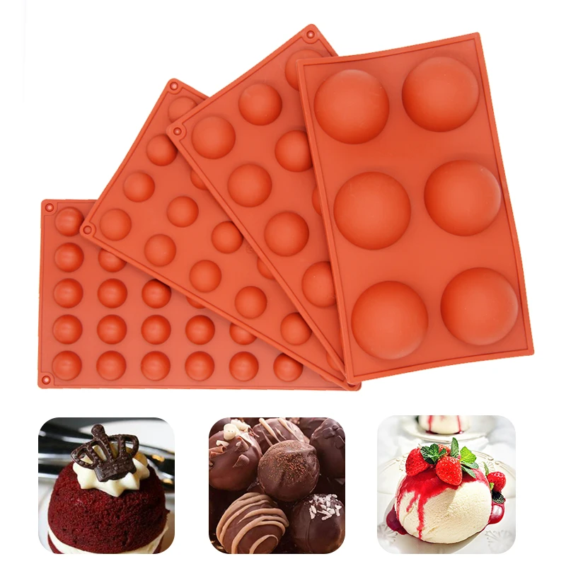 Round Shape Cake Mold Brown Half Ball Sphere Silicone Mold For ...