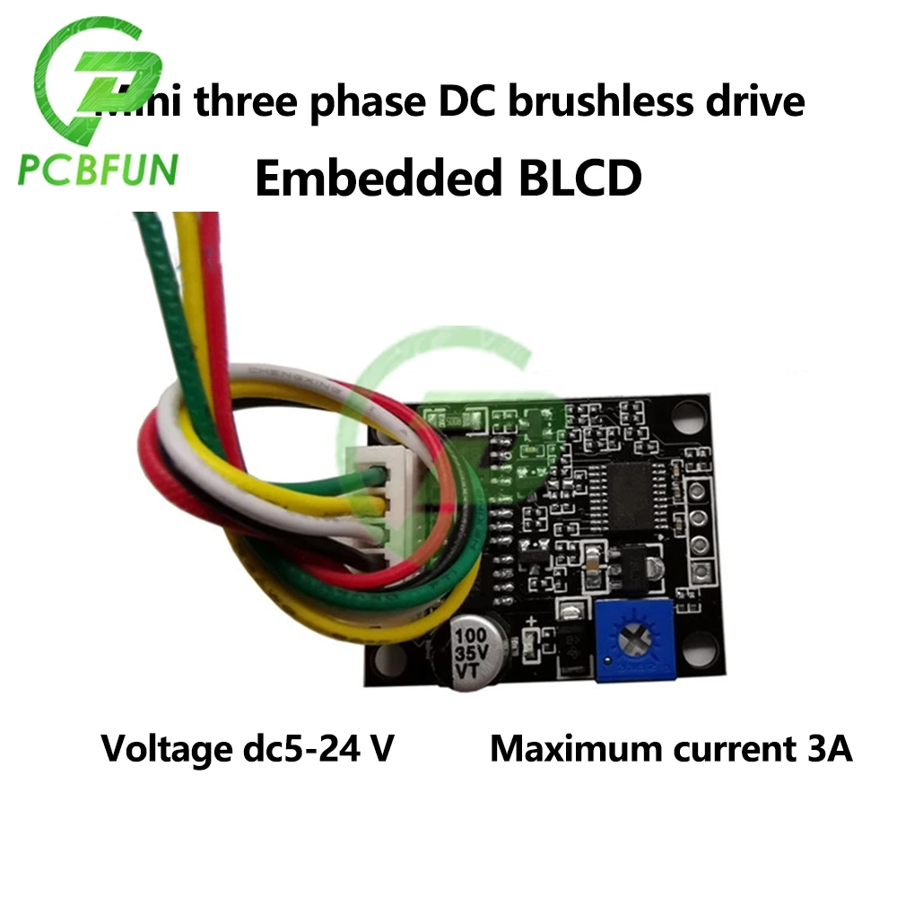 DC-Three-phase-Brushless-Hallless-Control-Board-Mini-BLDC-DC-5V-24V-3A ...