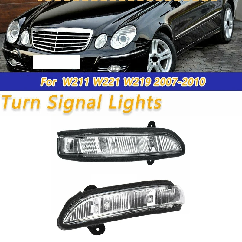 Car Front LH + RH Door Mirror Turn Signal Light for Mercedes W211 W221 ...