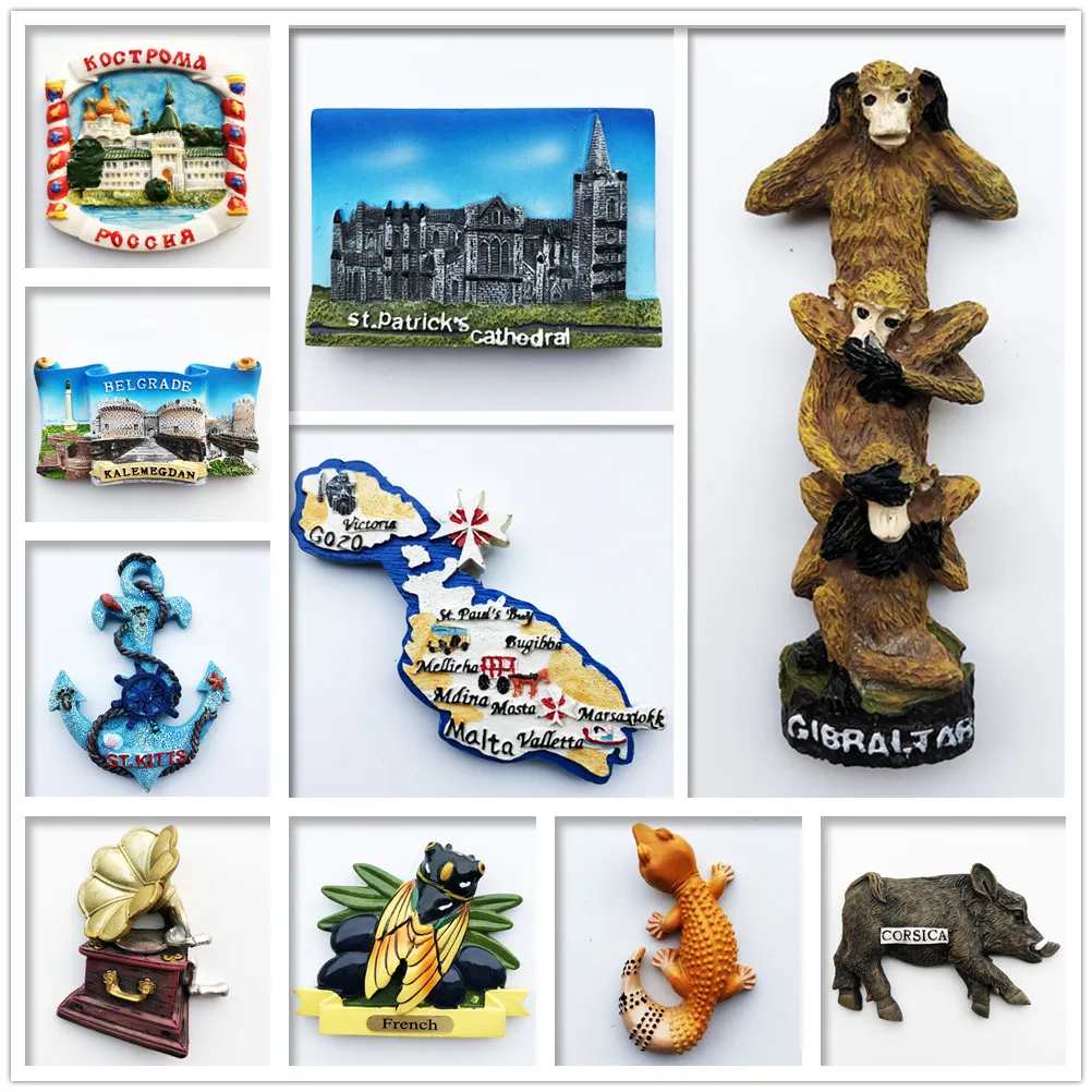 Malta-Portugal-Serbia-France-Russia-USA-Fridge-Magnets-Tourism-Souvenir ...