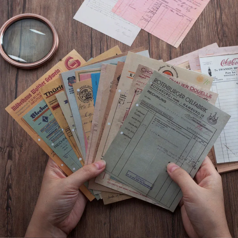 Retro Multifunctional Receipt Series Vintage Kraft Paper Planner Tag ...