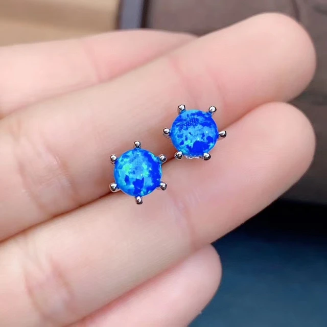 Blue Opal Earrings