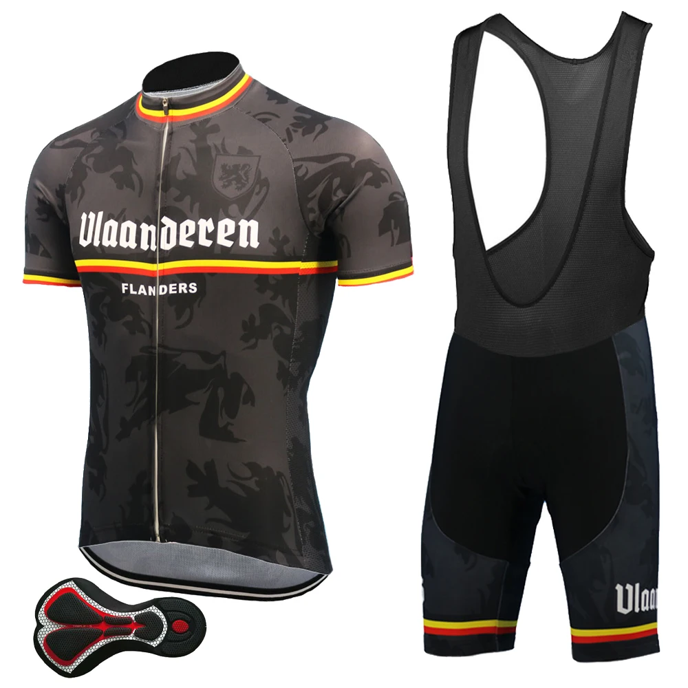 Cycling Jersey Belgium Black | Flanders Cycling Jersey Team - Cycling ...