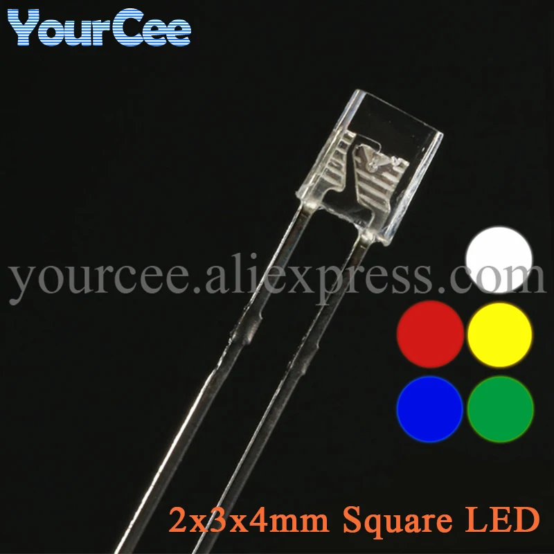 20pcs-Square-2-3-4mm-Ultra-Bright-LED-Transparent-Light-Emitting-Diode ...