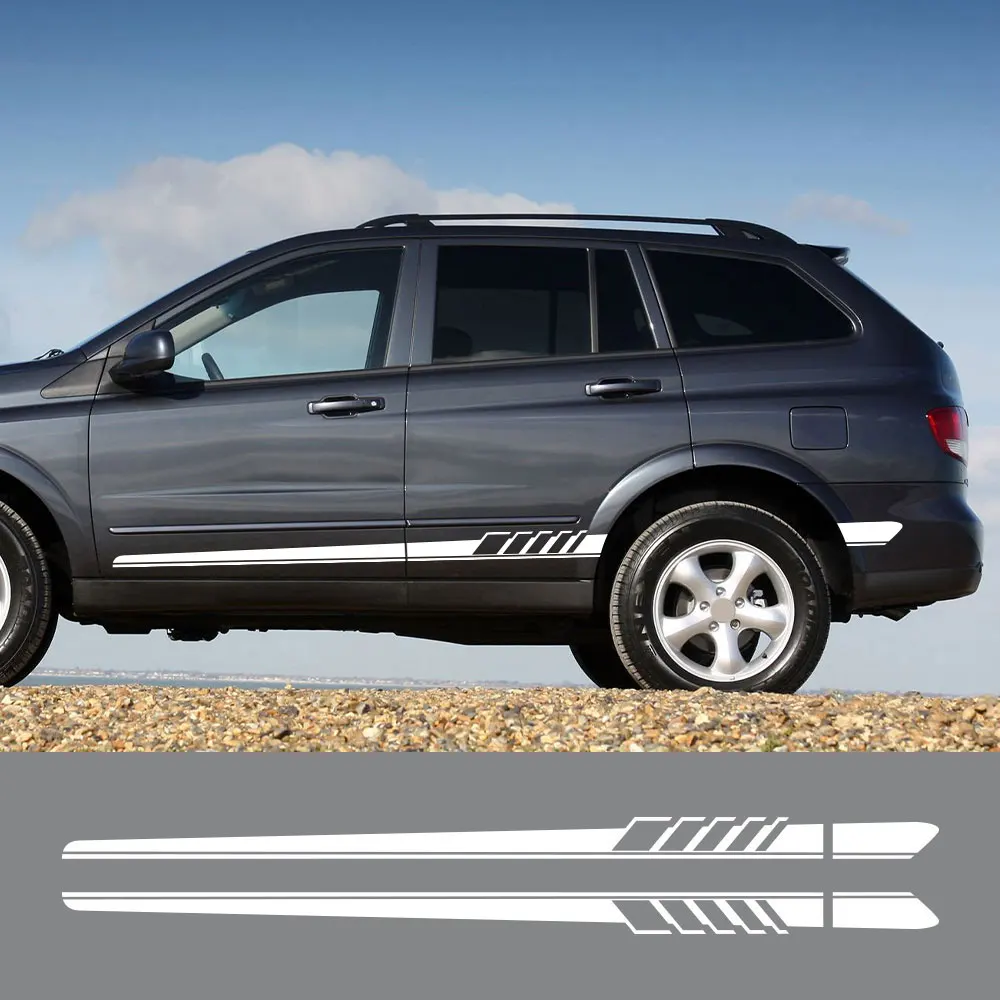 쌍용 코란도 카이론 무쏘 렉스턴 티볼리 액티언 자동차 허리 라인 스티커 및 데칼, 자동차 외부 스타일링 액세서리 ...