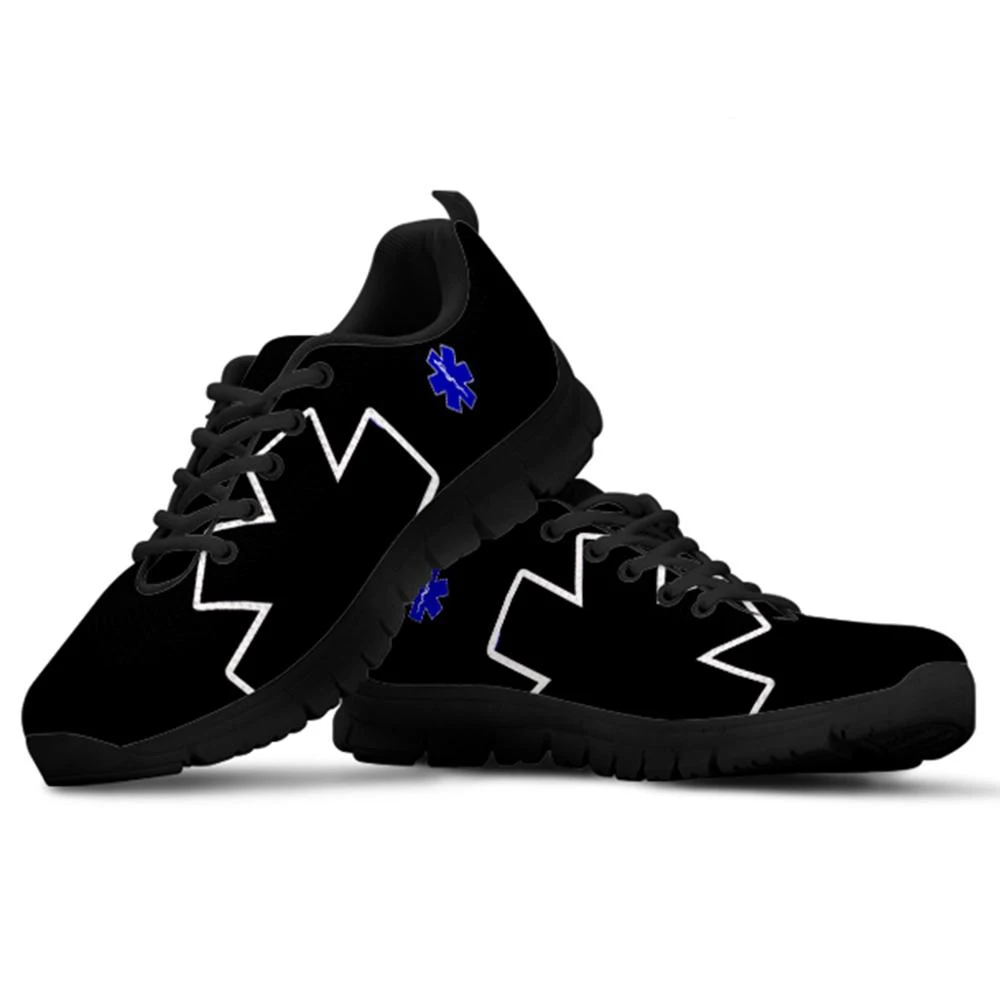 Fashion Paramedic Emt Ems Pattern Casual Shoes For Men Fashion Black ...