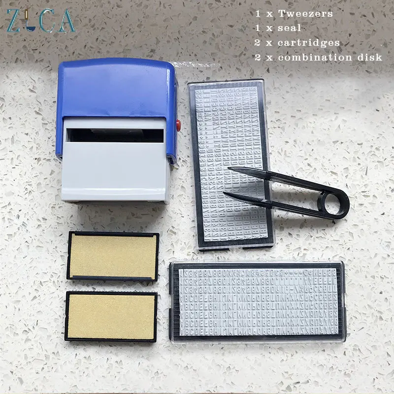 Letter Self-inking Stamp Set Customized Rubber Stamp Kit Personalise ...