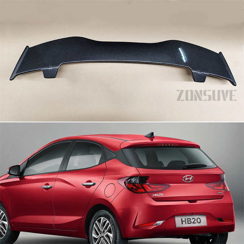 For-Hyundai-HB20-2016-2019-Spoiler-ABS-Plastic-Hatchback-Roof-Rear-Wing ...