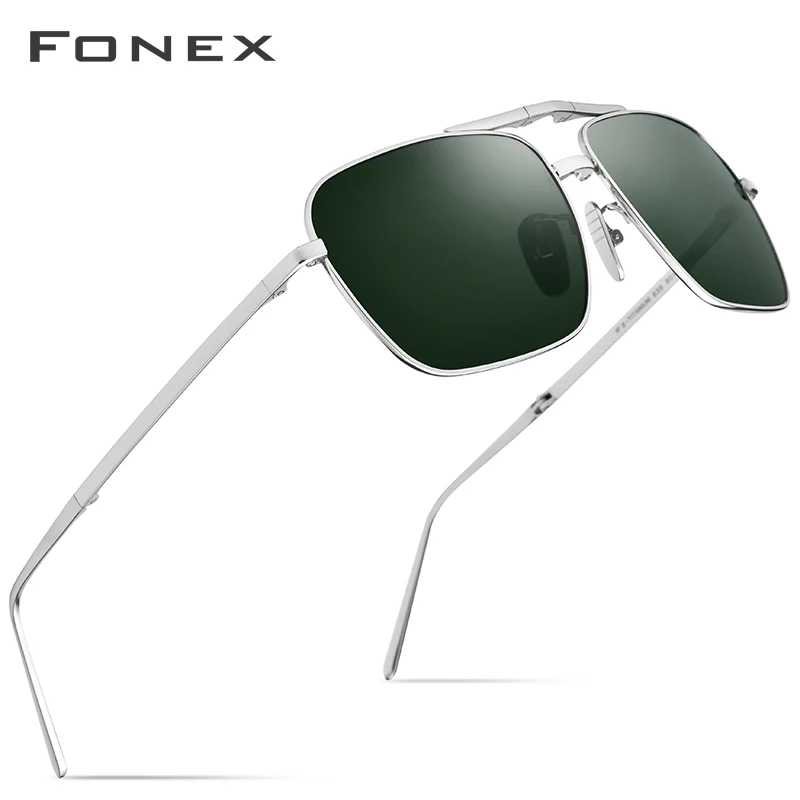 FONEX поляризованные солнцезащитные очки из чистого титана, Мужские ...