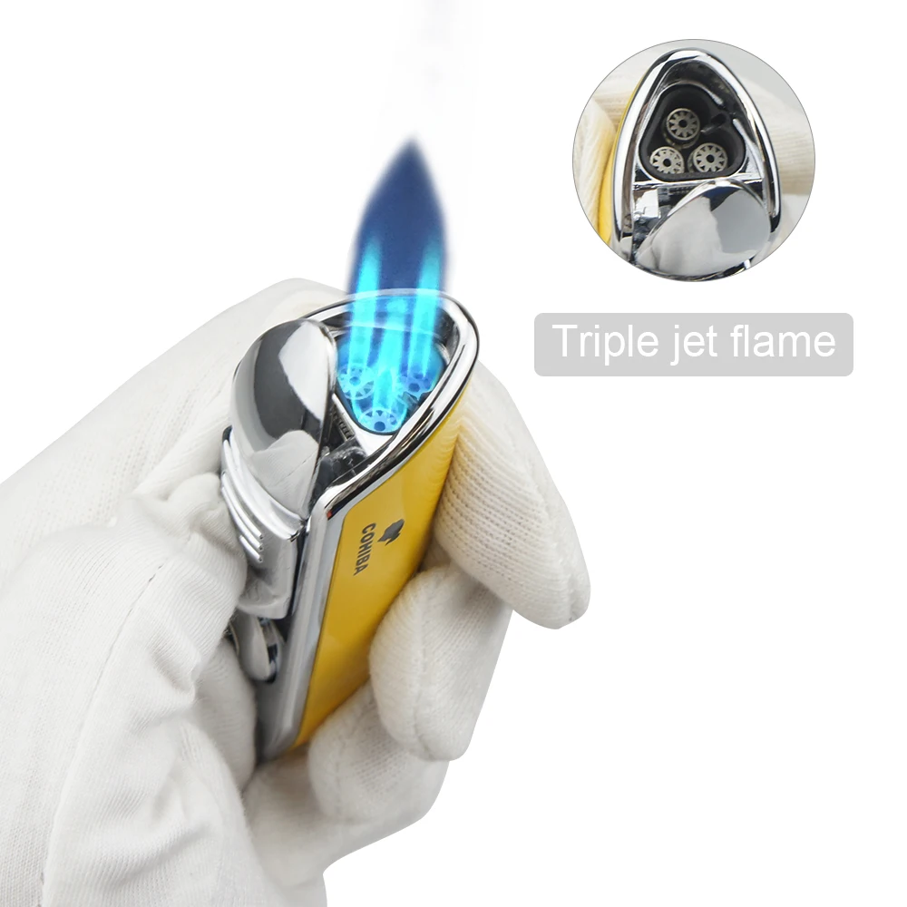 COHIBA-Metal-Windproof-Mini-Pocket-Cigar-Lighter-3-Jet-Blue-Flame-Torch ...