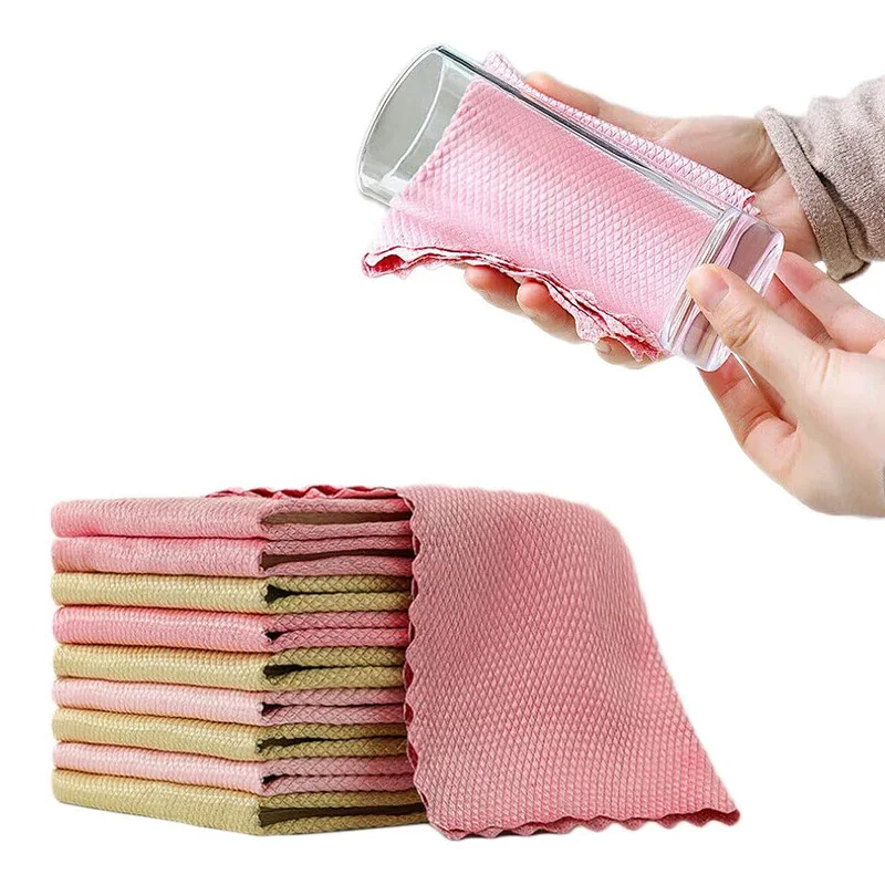 2pcs Microfibre Polishing Cleaning Cloths Reusable Dish Table Glass 2pcs Microfibre Polishing Cleaning Cloths Reusable Dish Table Glass
