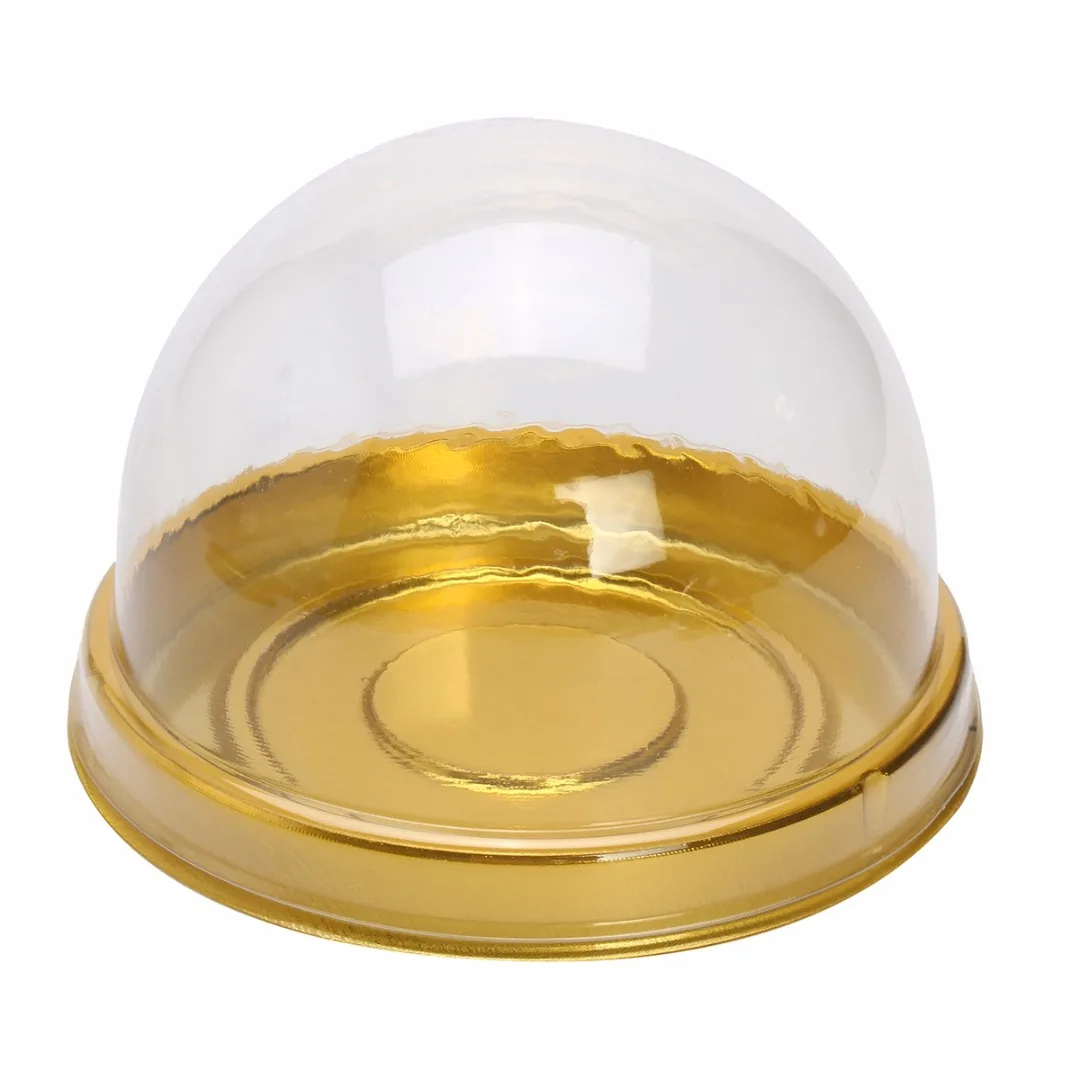 Caixa para embalagem de bolos, 50 peças transparentes recipientes domo ...