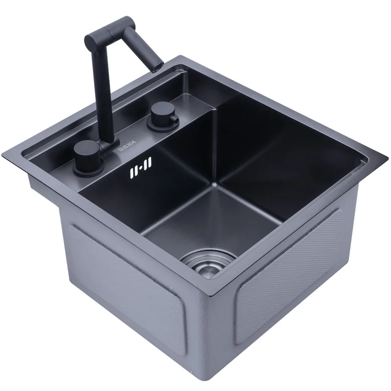 Concealed Black Single Bowl Kitchen Sink - Dynasty