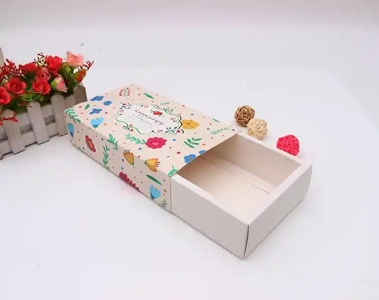 custom printed kraft paper sliding draw gift box for cosmetics - 动态图库网