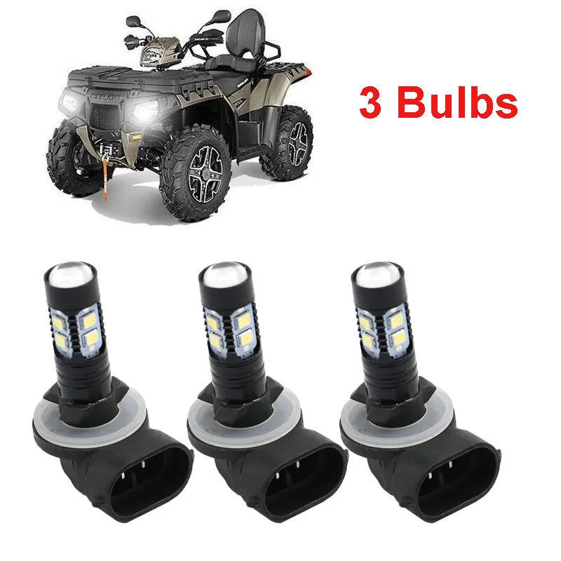 3PCS ATV HEADLIGHT LED BULBS 150W 3600LM 6000K WHITE HIGH POWER Lamps ...