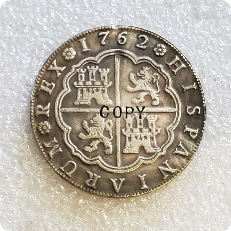 1762 Spain 8 Reales - Carlos Iii Copy Commemorative Coin - Non-currency ...