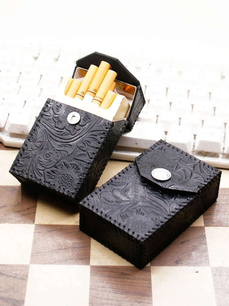Handmade Tang Grass Leather Cigarette Case 20 Sticks Package Smoking ...