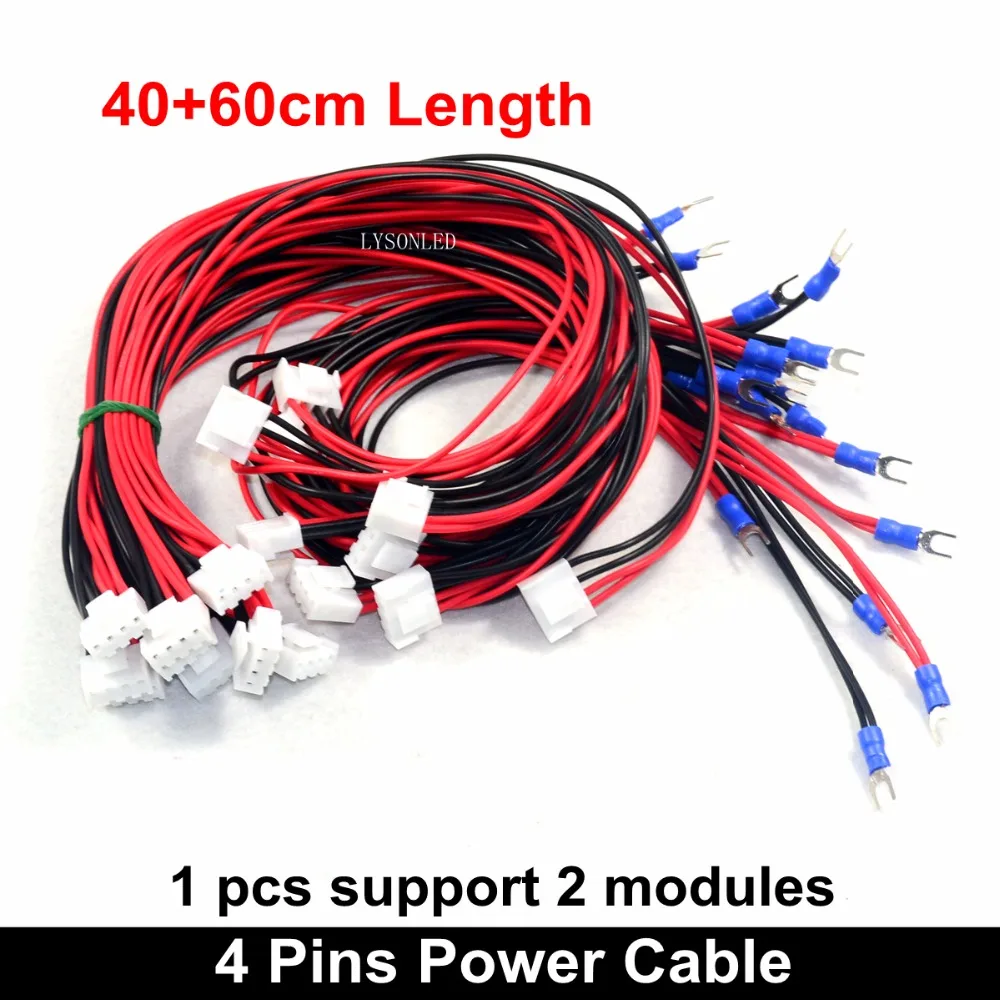 20pcs/lot 4 Pins LED Display Power Cable Wire Connect In Horizontal ...