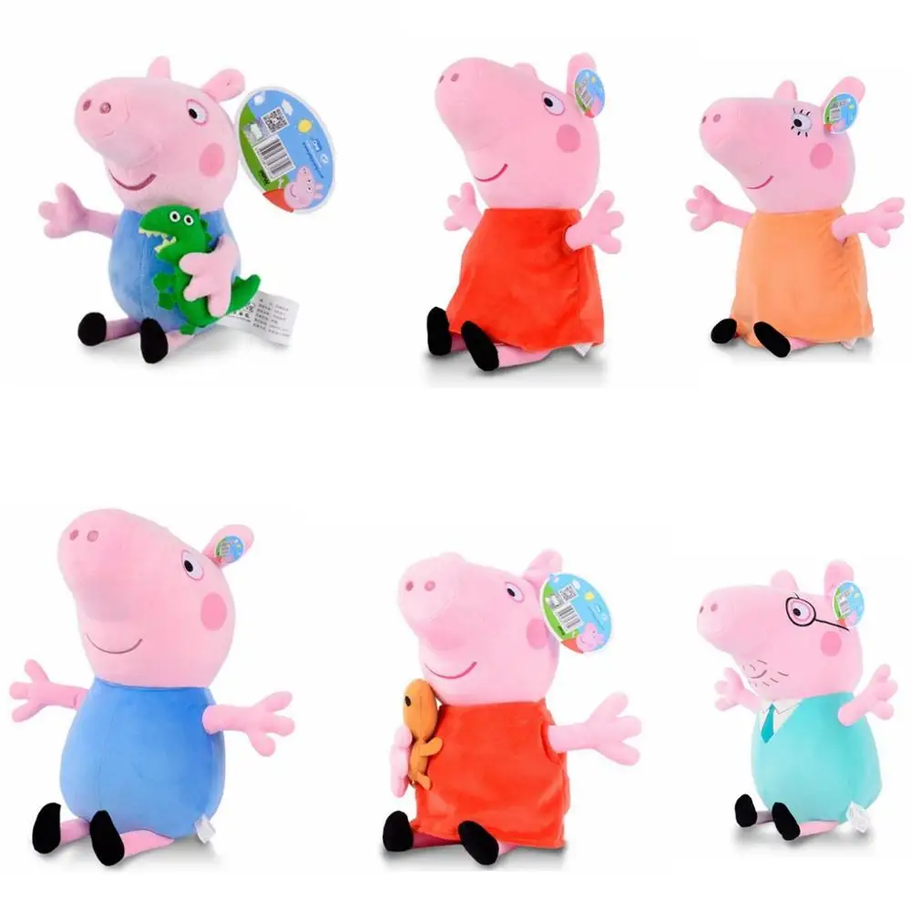 19 cm original peppa pig família george pai mãe pelucia pelúcia boneca ...