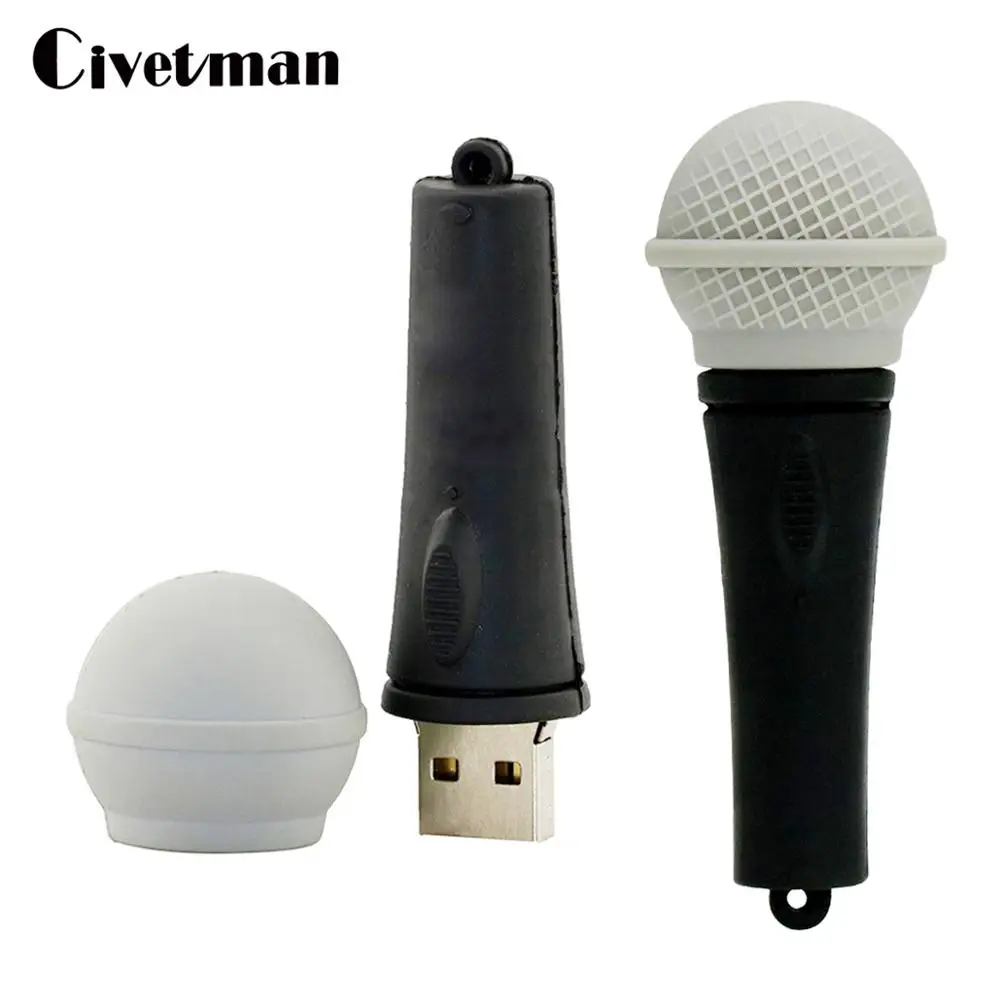 Microphone-USB-Flash-Drive-64GB-Memory-Disk-Mic-Speaker-Model-4GB-8GB ...