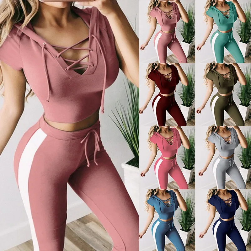 2020 Beautiful Women s Wish Popular Solid Color Sports Leisure Suit 2020 Beautiful Women s Wish Popular Solid Color Sports Leisure Suit