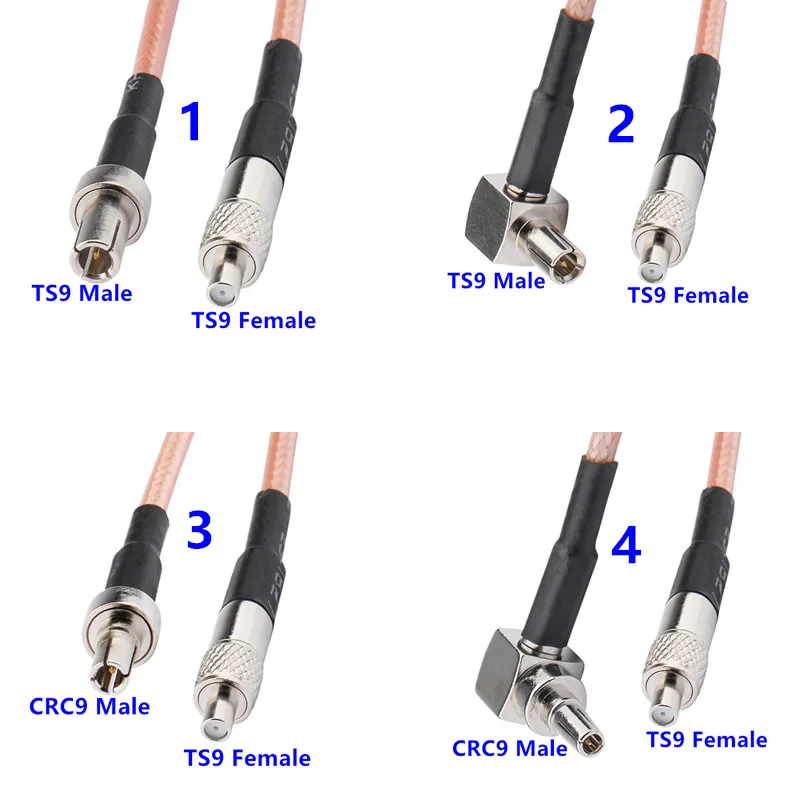 JXRF-Connector-TS9-Female-to-TS9-CRC9-Male-Extension-Cable-RG316 ...