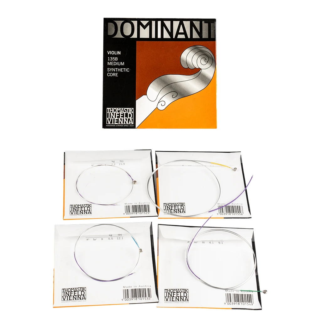 4/4 Full Size Violin Strings Fiddle String Dominant 135B Medium Violin ...
