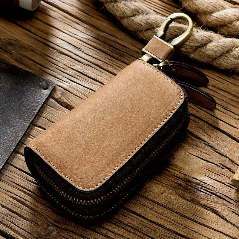 Genuine-Leather-Key-Wallets-Men-Vintage-Key-Bag-Car-Key-Holders-Double ...