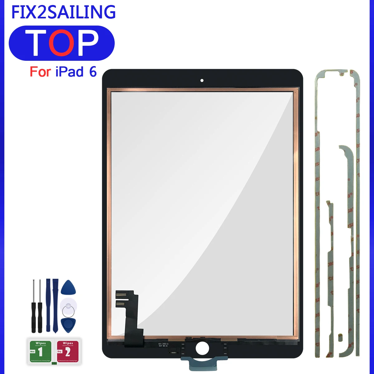 For iPad 6 Touch Screen A1566 Digitzer A1567 Screen For iPad 6 Touch ...