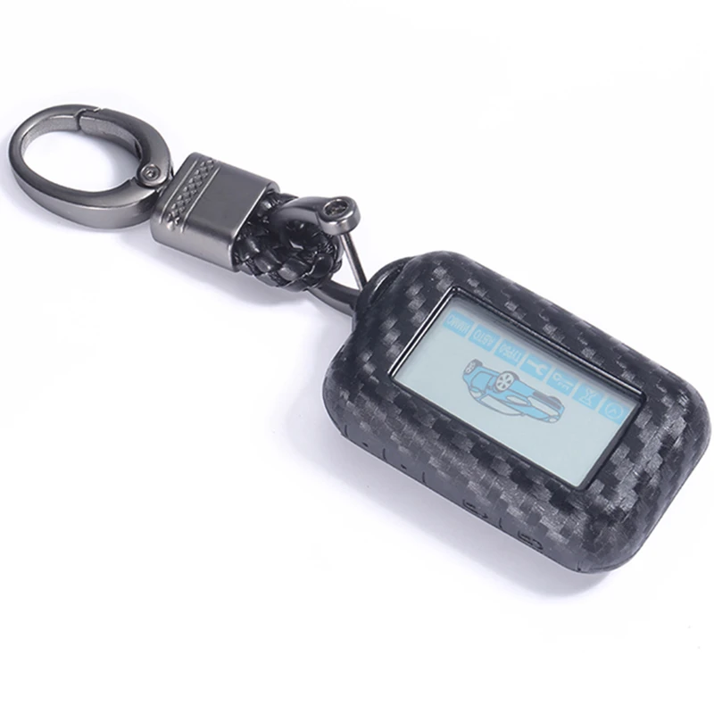 Caron Fiber Silicone Key Fob Cover Cases For StarLine E90 E63 E93 E95 E66 E96 LCD Remote ...