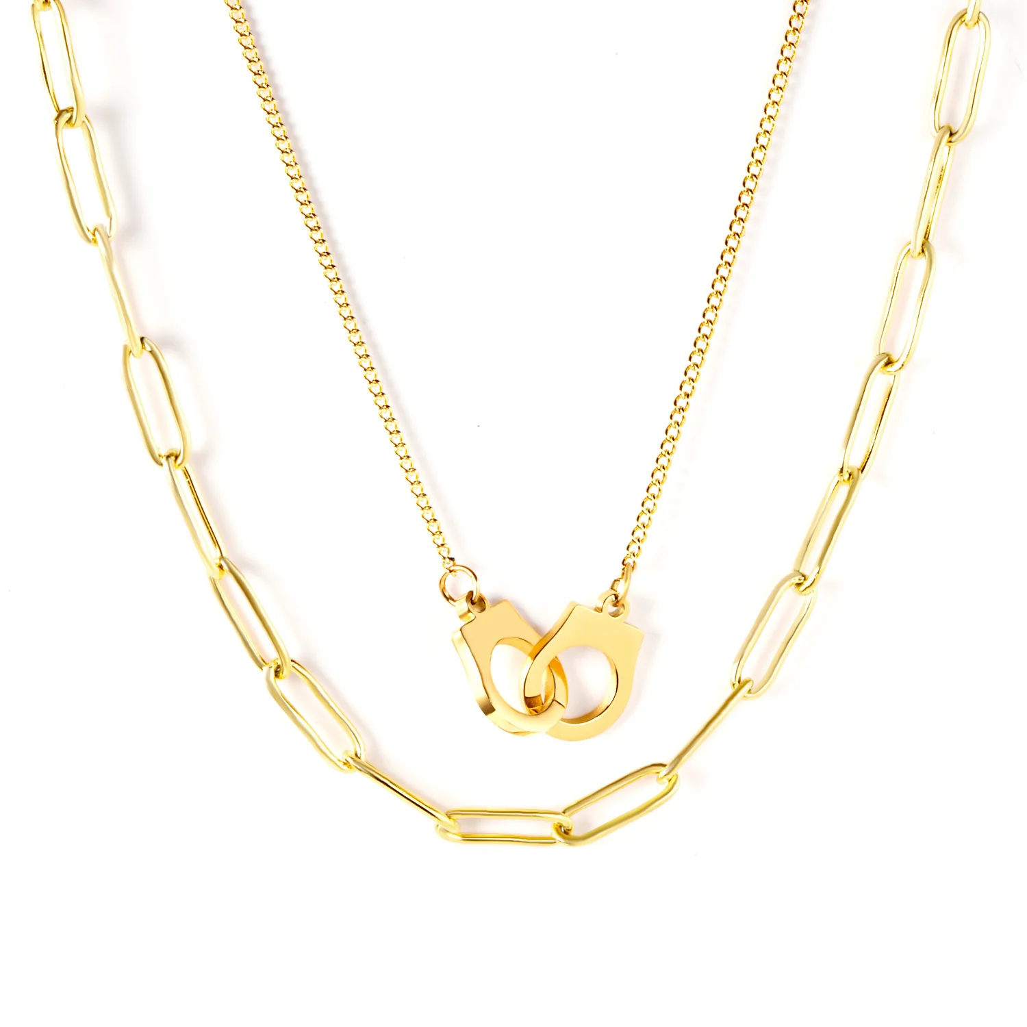 LUXUKISSKIDS-Double-Chains-316L-Stainless-Steel-Link-Chain-Necklace-For ...