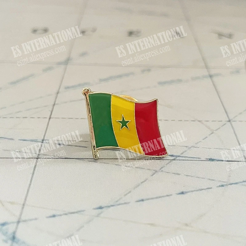 Senegal-National-Flag-Lapel-Pins-Crystal-Epoxy-Metal-Enamel-Badge-Paint ...