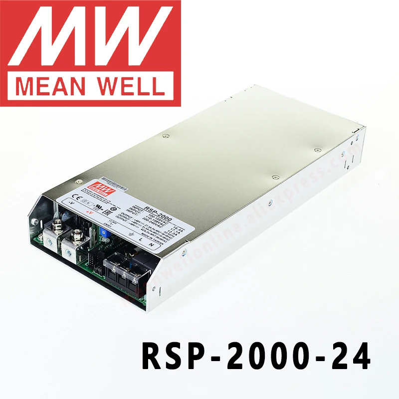 Original Mean Well RSP-2000-12/24/48 Series meanwell 12V/24V/48VDC 2000W Single Output with PFC ...