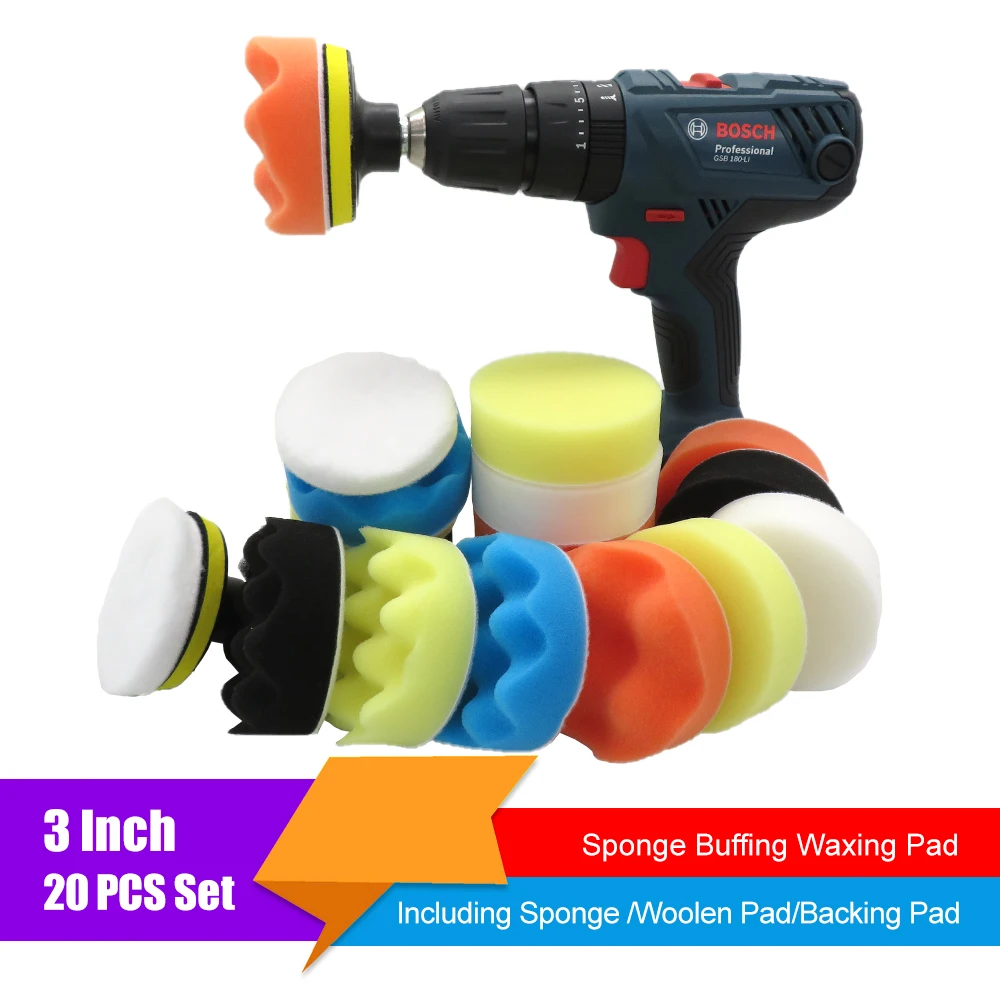 20Pcs/Set Car Accessories Polishing Wheel Pad Kit For Car Polisher Wax ...